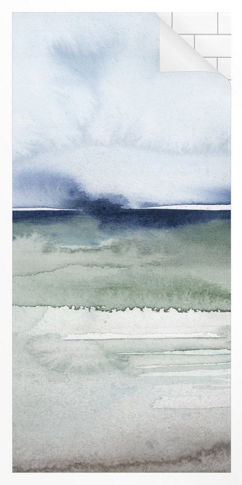 Bilderdepot24 Badrückwand Strand Blau Duschrückwand Ohne Bohren