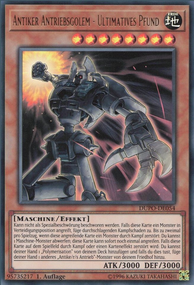 Recollectibles Sammelkarte Yugioh Karte Antiker Antriebsgolem