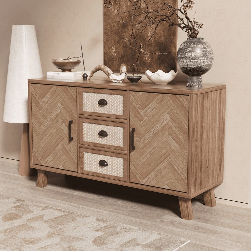 Blingbin Sideboard Wohnzimmerunterschrank Eckschrank Mit