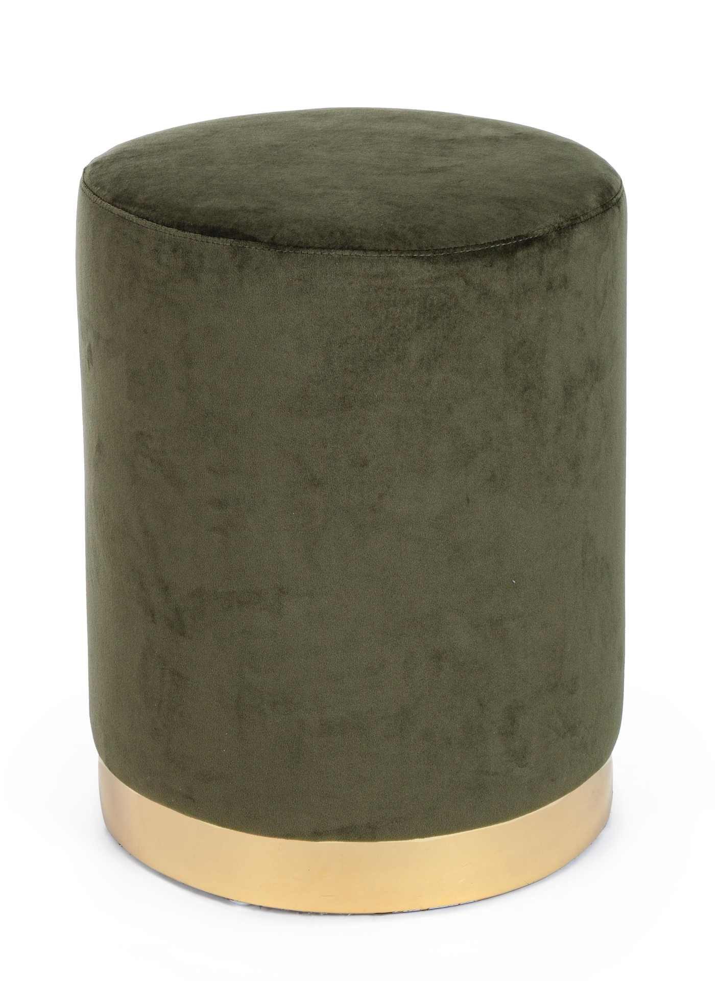 Bizzotto Pouf Lucilla in Samt-Optik, Grün, Sitzpouf