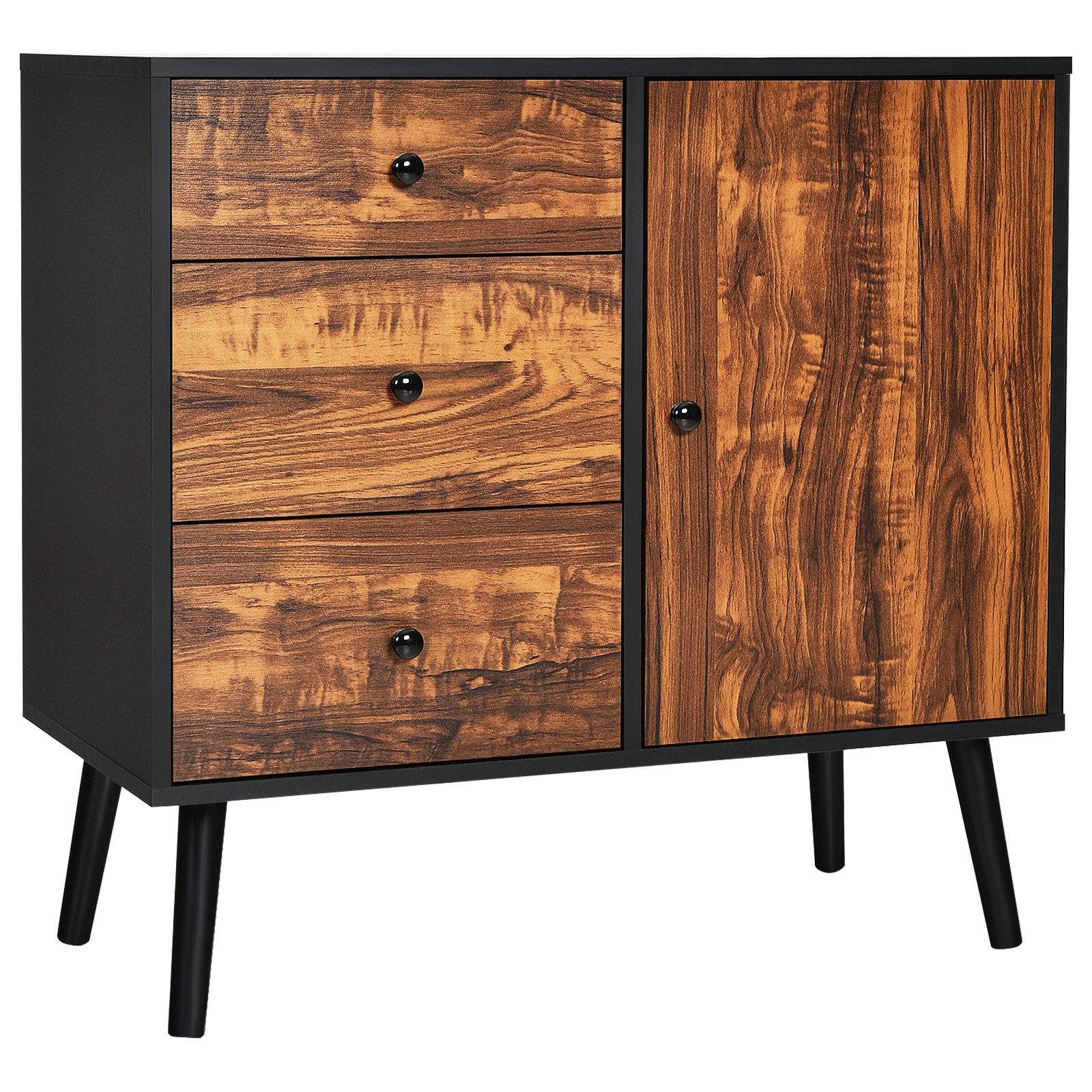 Costway Sideboard Mit Tür Und 3 Schublade80cm X 40cm X 76cm