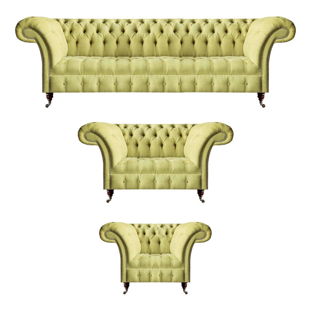 Jvmoebel Chesterfield Sofa Wohnzimmer Sofa Set 3tlg Luxus Sitzmöbel
