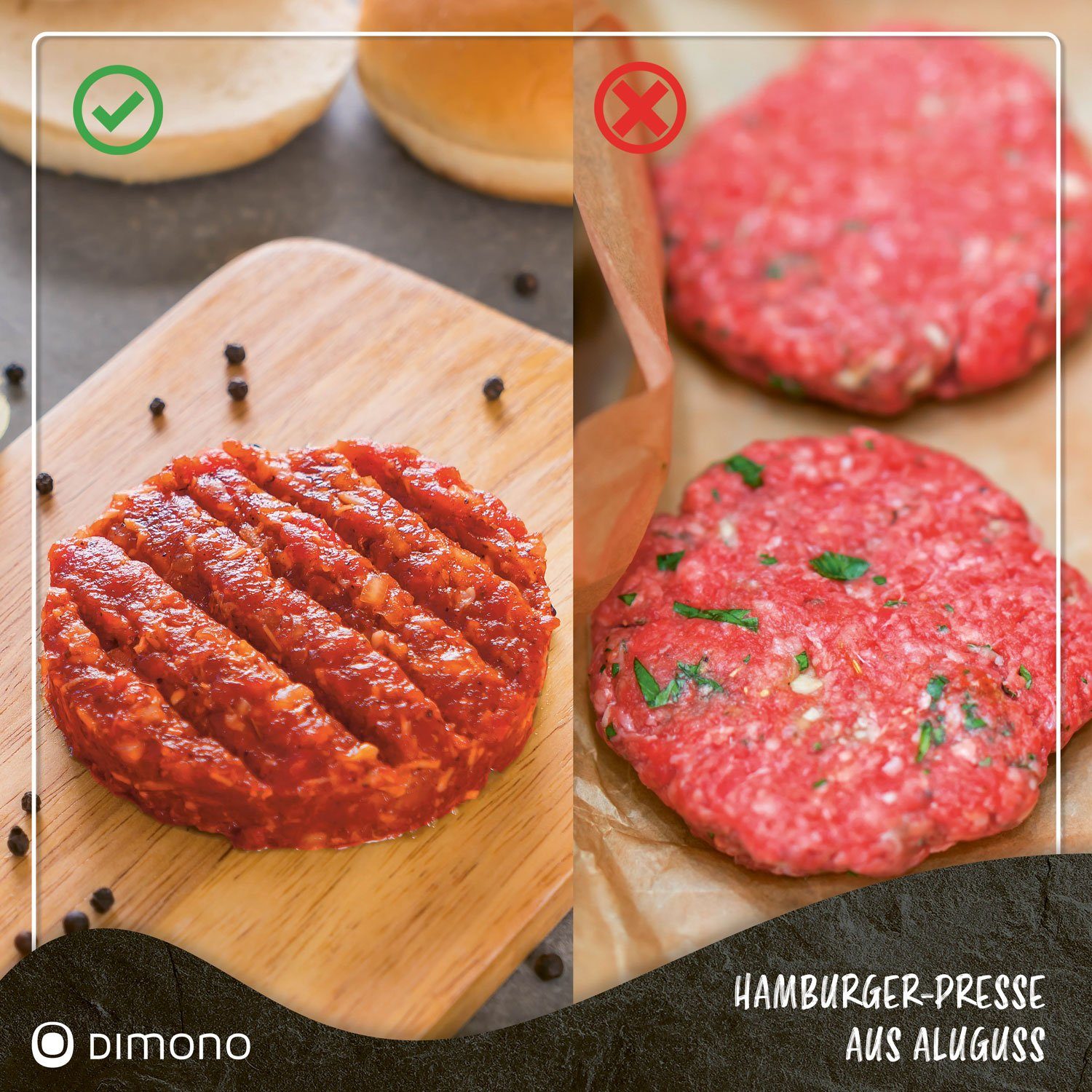 Goods+Gadgets Hamburger Maker Hamburgerpresse Profi – Antihaft ...