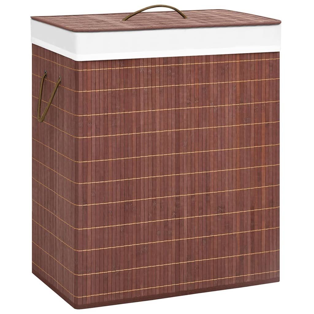 Furnicato Wäschekorb Bambus Mit 2 Fächern Braun 100 L 1 St