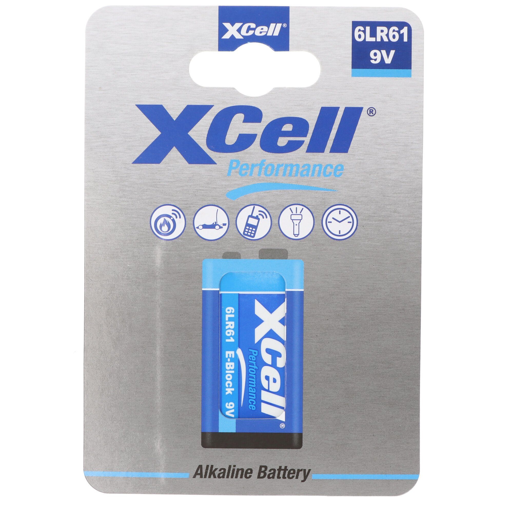 XCell XCell Batterie Alkaline 9 Volt, 6LR61, 9V E-Block, umweltfreundliche Batterie