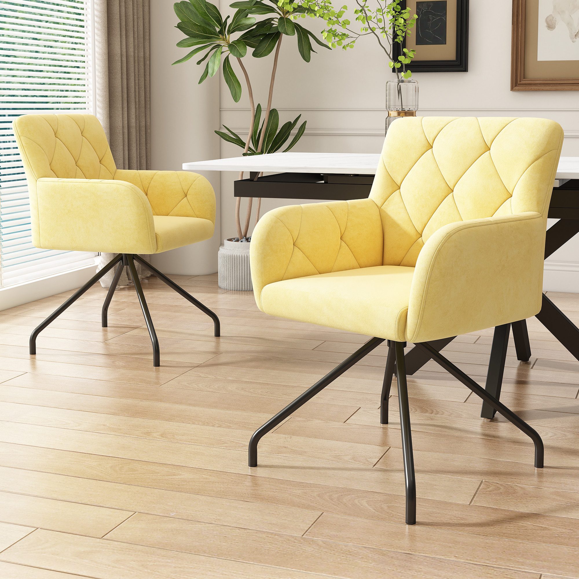 Flieks Polsterstuhl (Set, 2 St), 2er Set Esszimmerstuhl Wohnzimmerstuhl mit Armlehnen ...