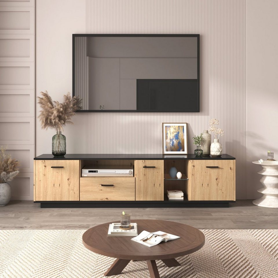 Ulife Tv Schrank Lowboard Mit Einer Schublade Drei Türen