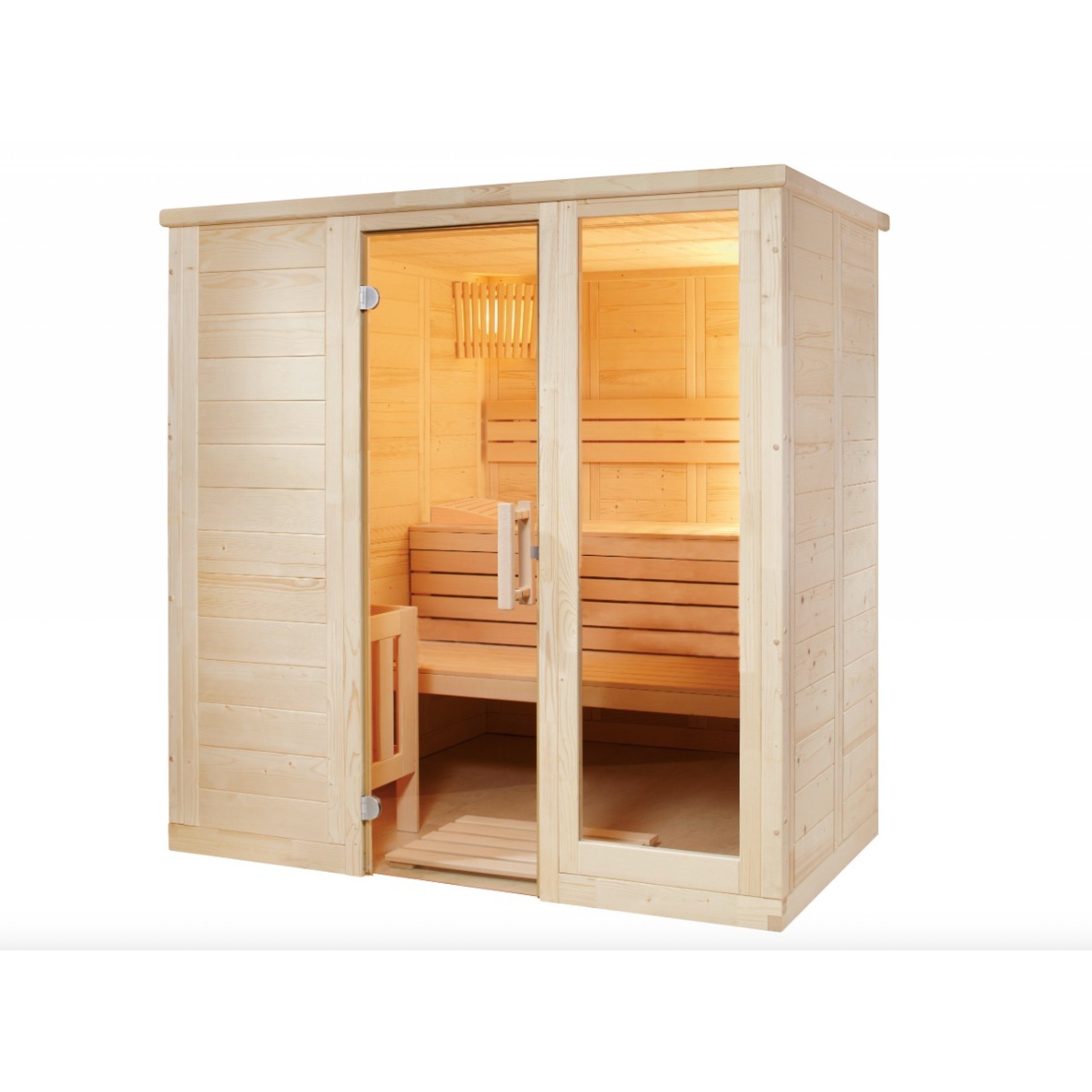 Sentiotec Sauna Sentiotec Komfort Small Massivsauna aus Fichte Saunakabine ca.