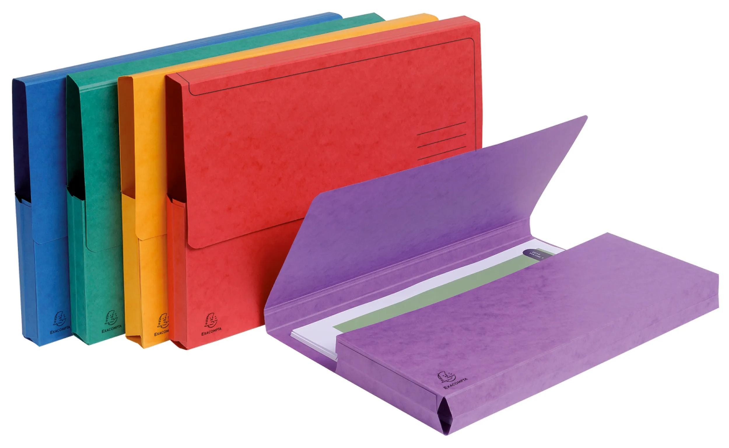 EXACOMPTA Organisationsmappe 10x 5er Packung Aktenmappe 265g 24,5x32,5cm - Farben sortiert ...