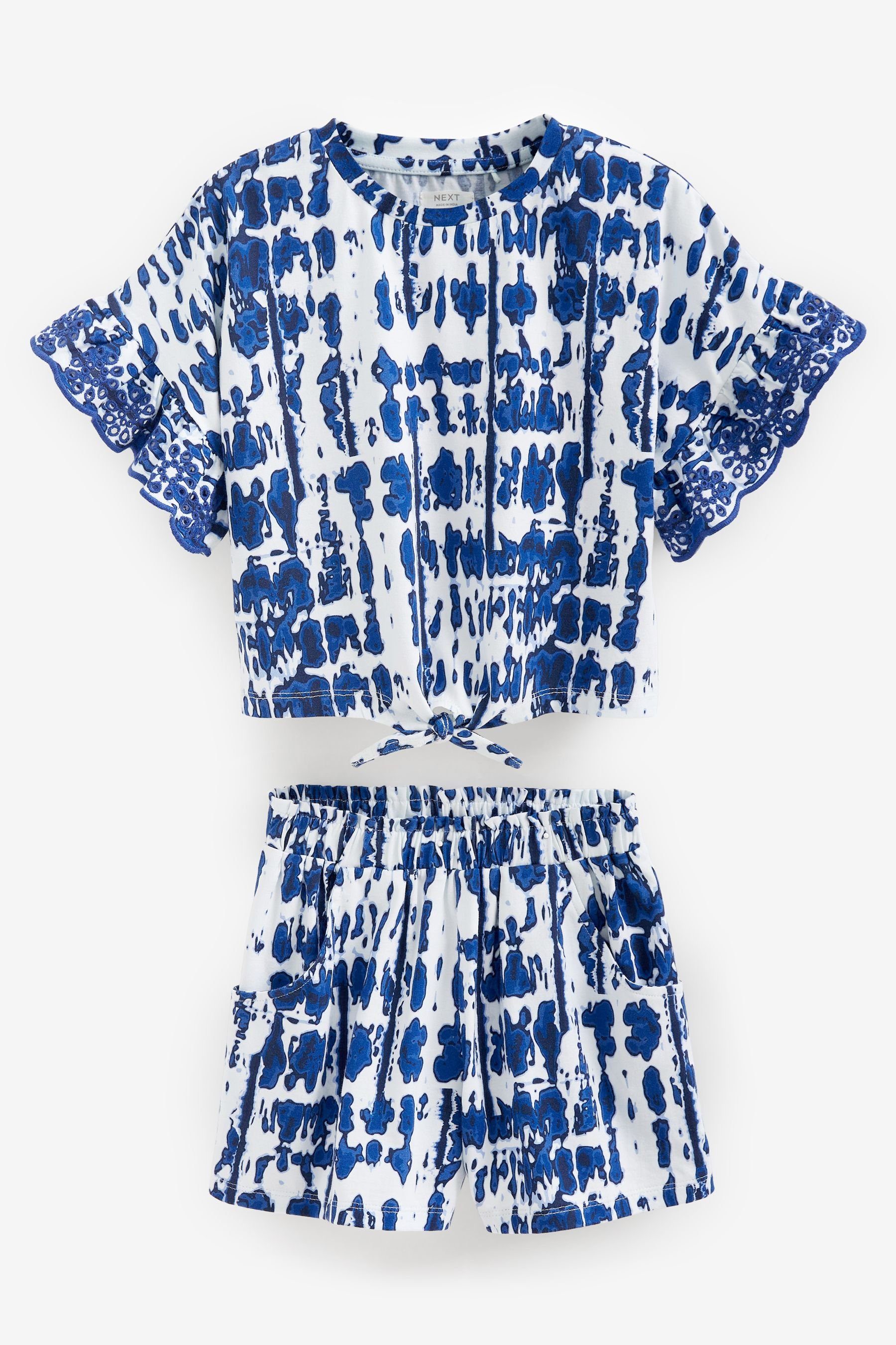 Next T-Shirt & Shorts Knüpfbatik-T-Shirt und Shorts im Set (2-tlg), Aktuelles Design aus England