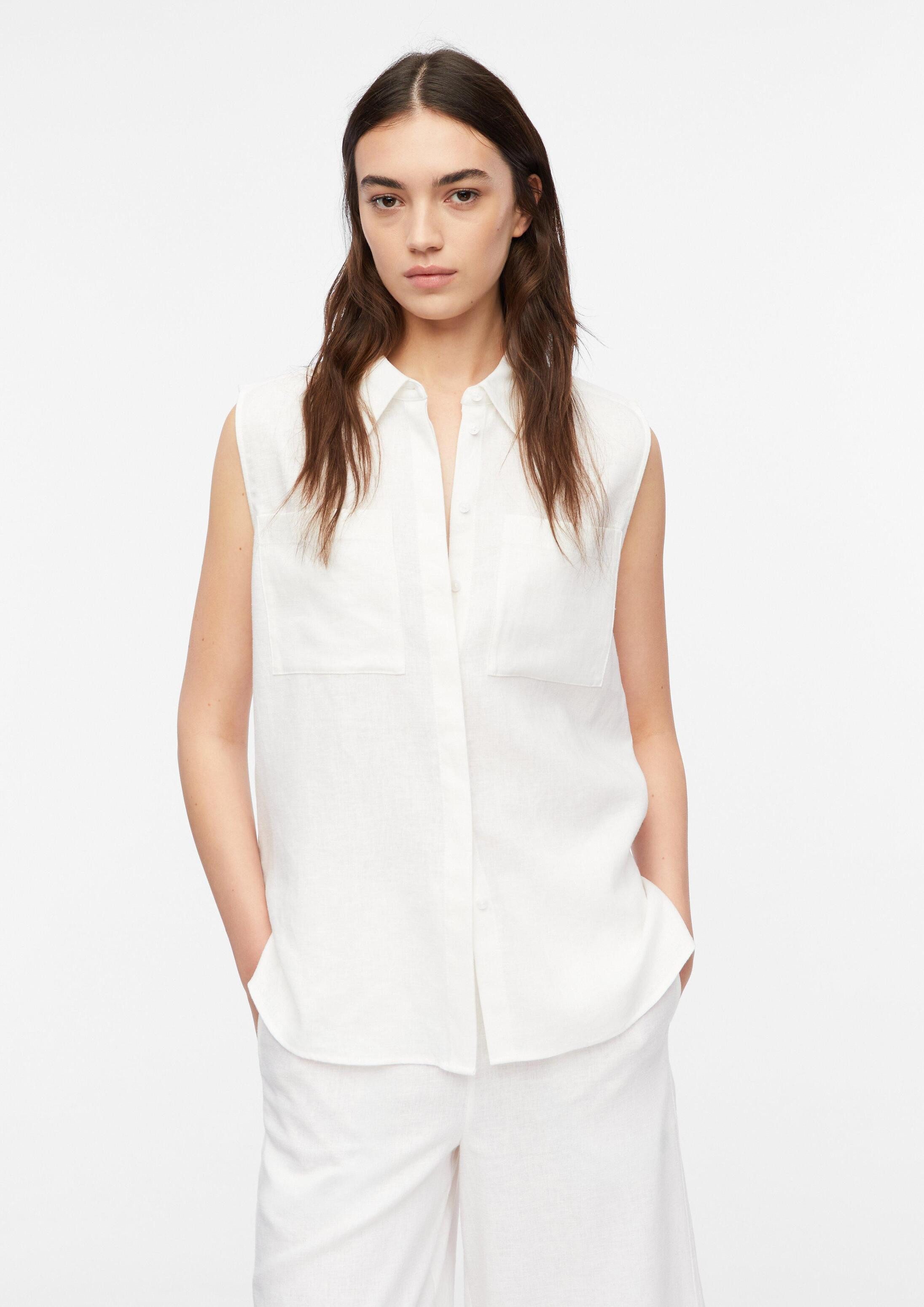 comma Blusentop Bluse Bluse, ärmellos, hat eine aufgesetzte Tasche