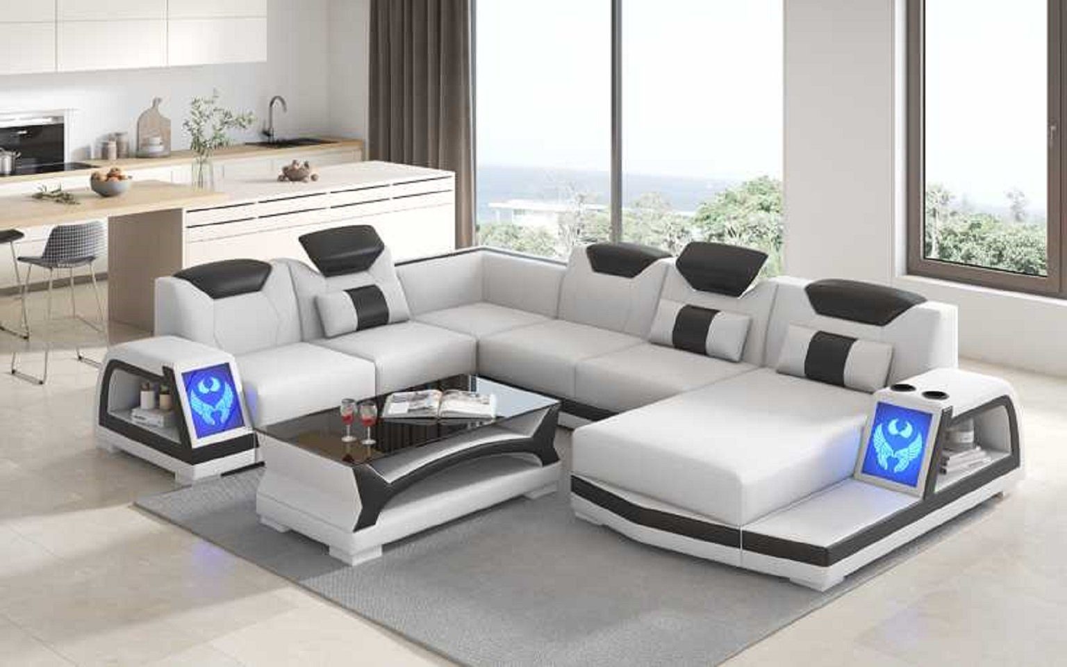 Jvmoebel Ecksofa Modern Ecksofa Wohnlandschaft Sofa U Form Groß Sofas