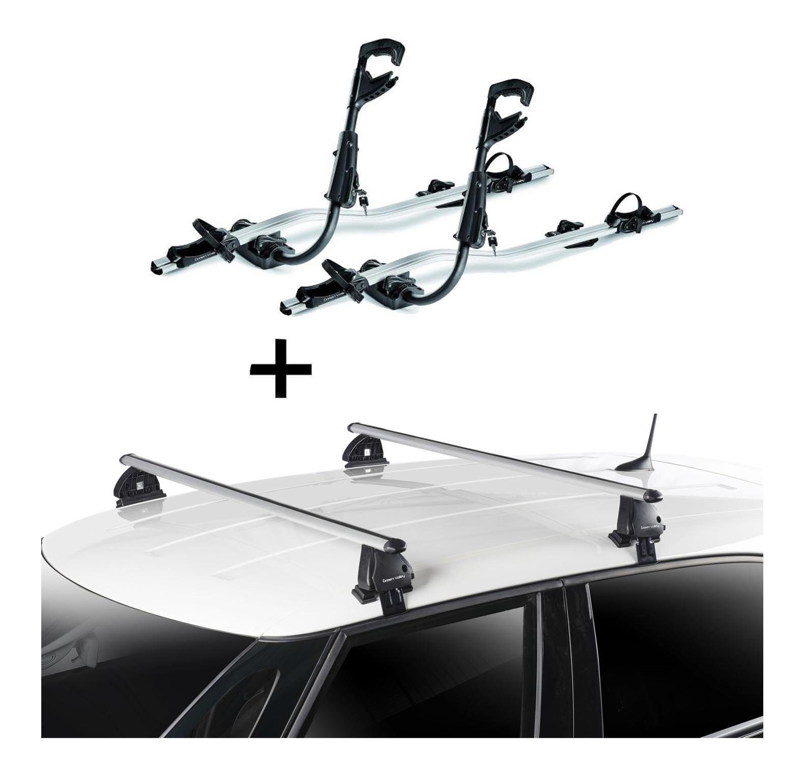 VDP Dachträger, 2x Fast Rider Alu Fahrradträger + Dachträger VDP EVO ALU kompatibel mit Peugeot ...