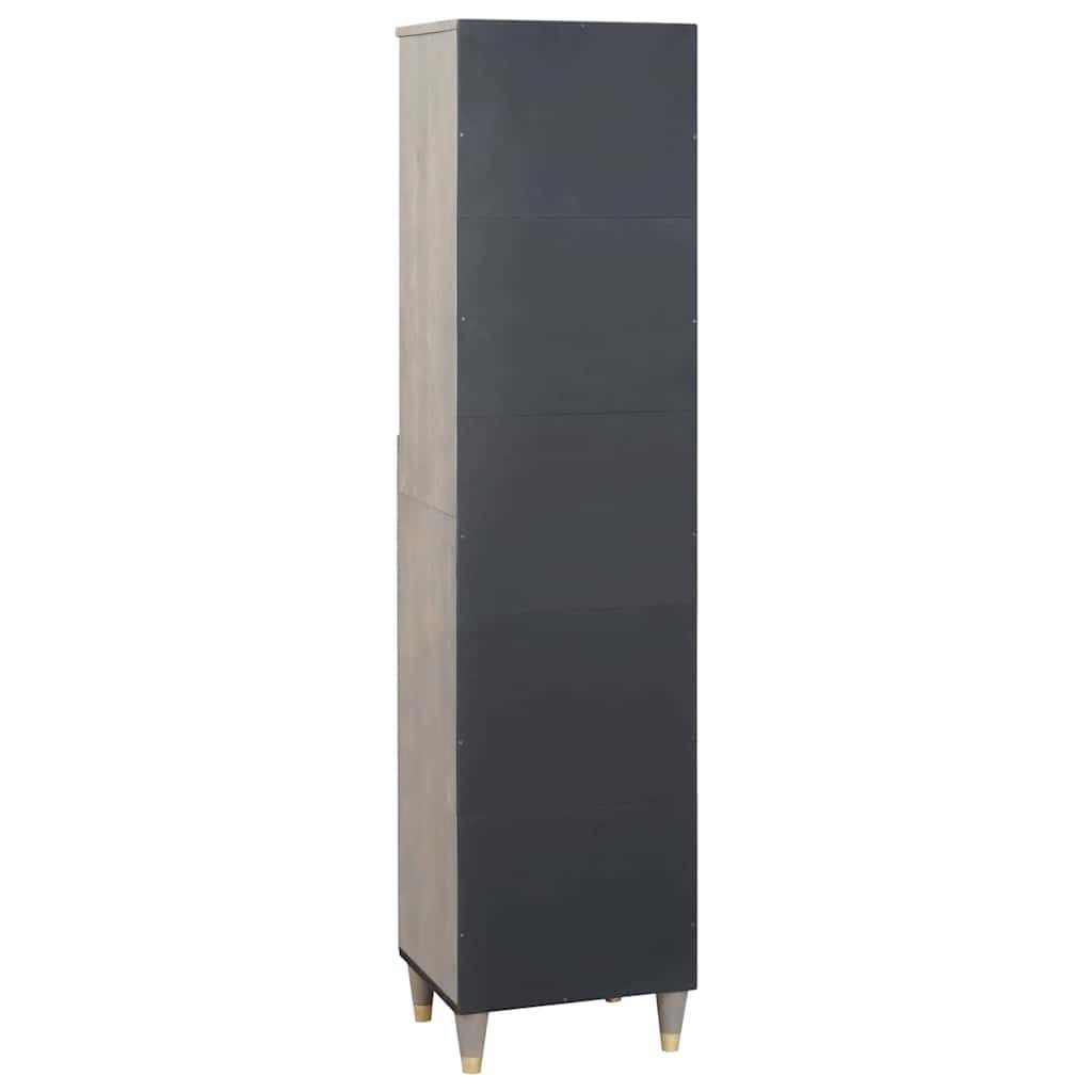 vidaXL Sideboard Badezimmerschrank Grau 38 x 33 x 160 cm Massivholz (1 St)