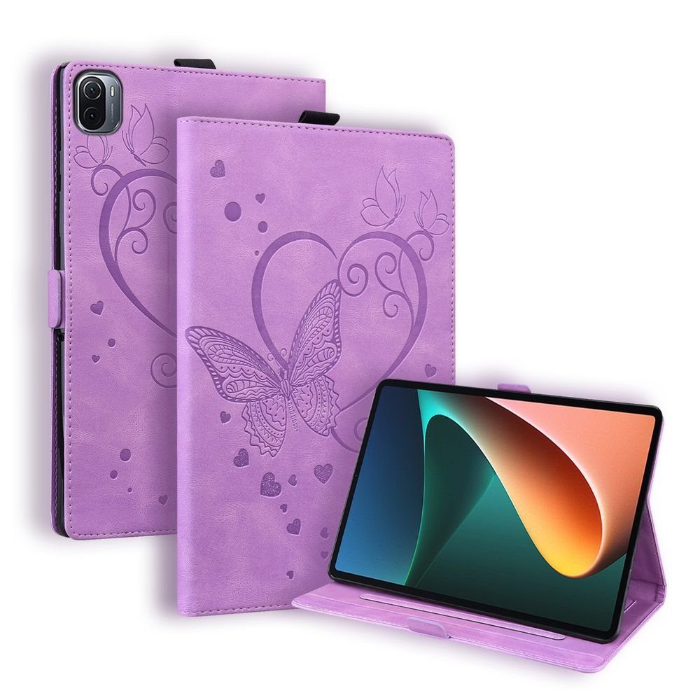 Wigento Tablet Hülle Aufstellbare Kunst Leder Tasche Schmetterling