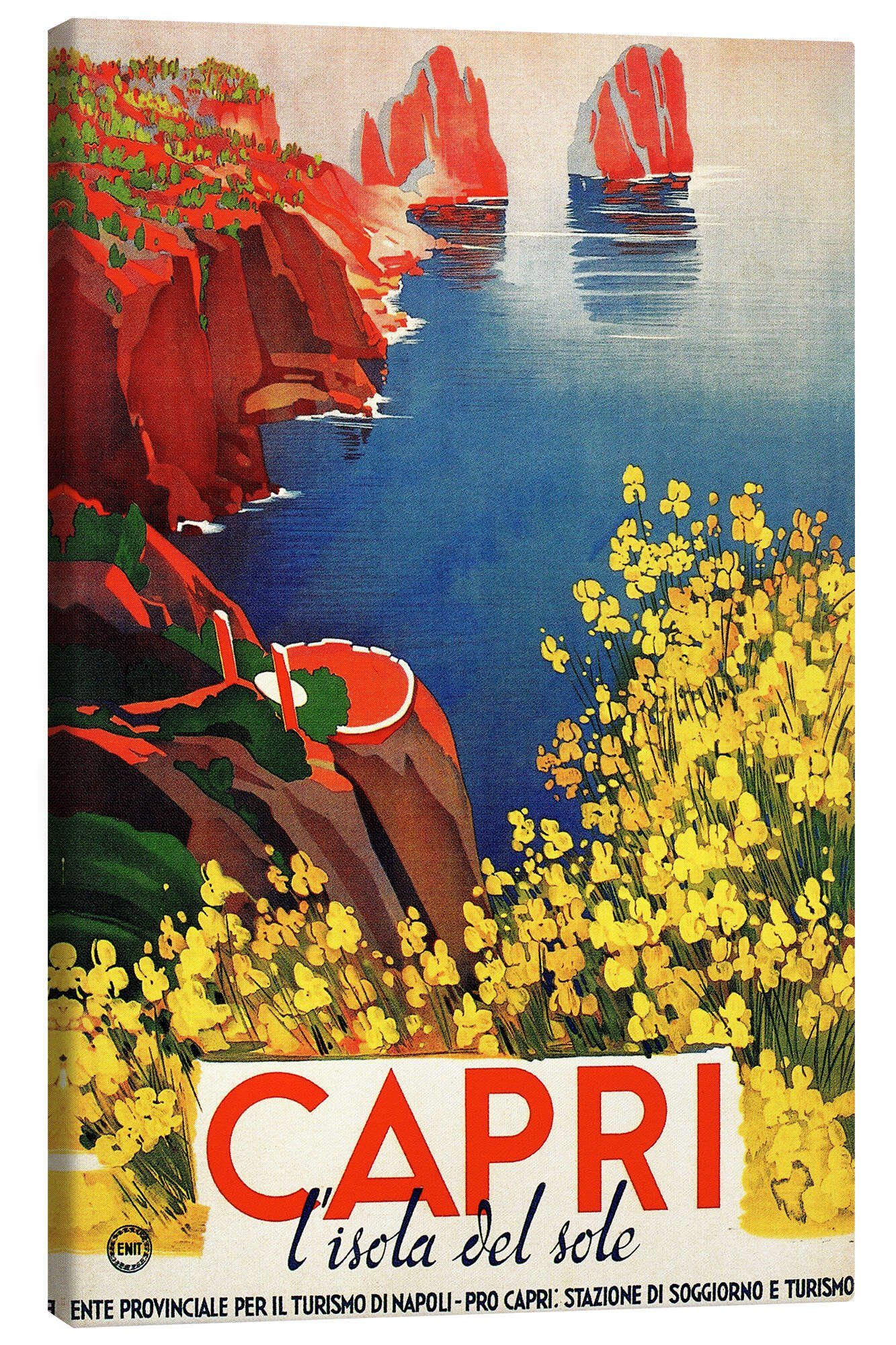 Posterlounge Leinwandbild Vintage Travel Collection Italien Capri