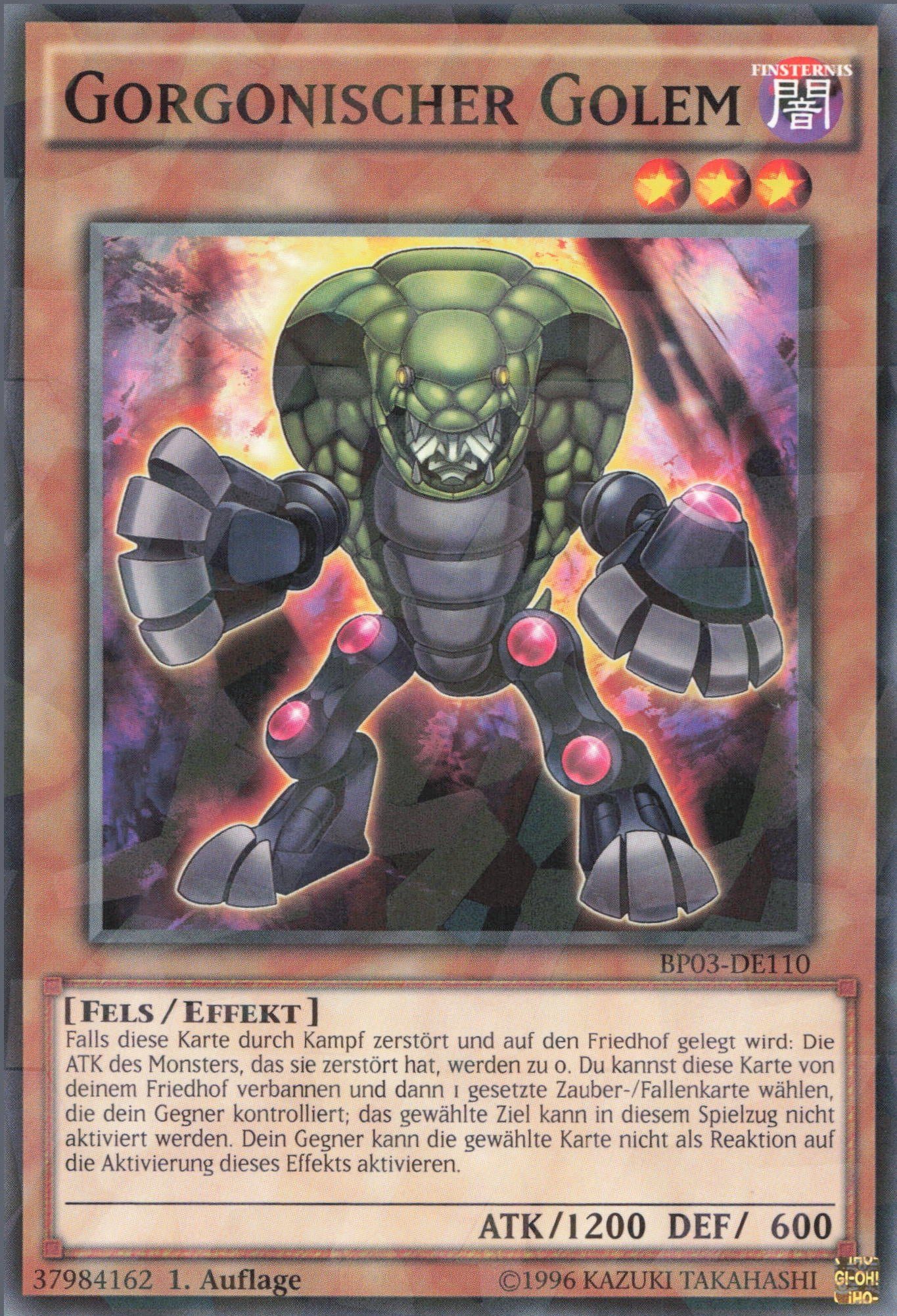ReCollectibles Sammelkarte YuGiOh Gorgonischer Golem (V.2), Yu-Gi-Oh! BP03-DE110 Shatterfoil