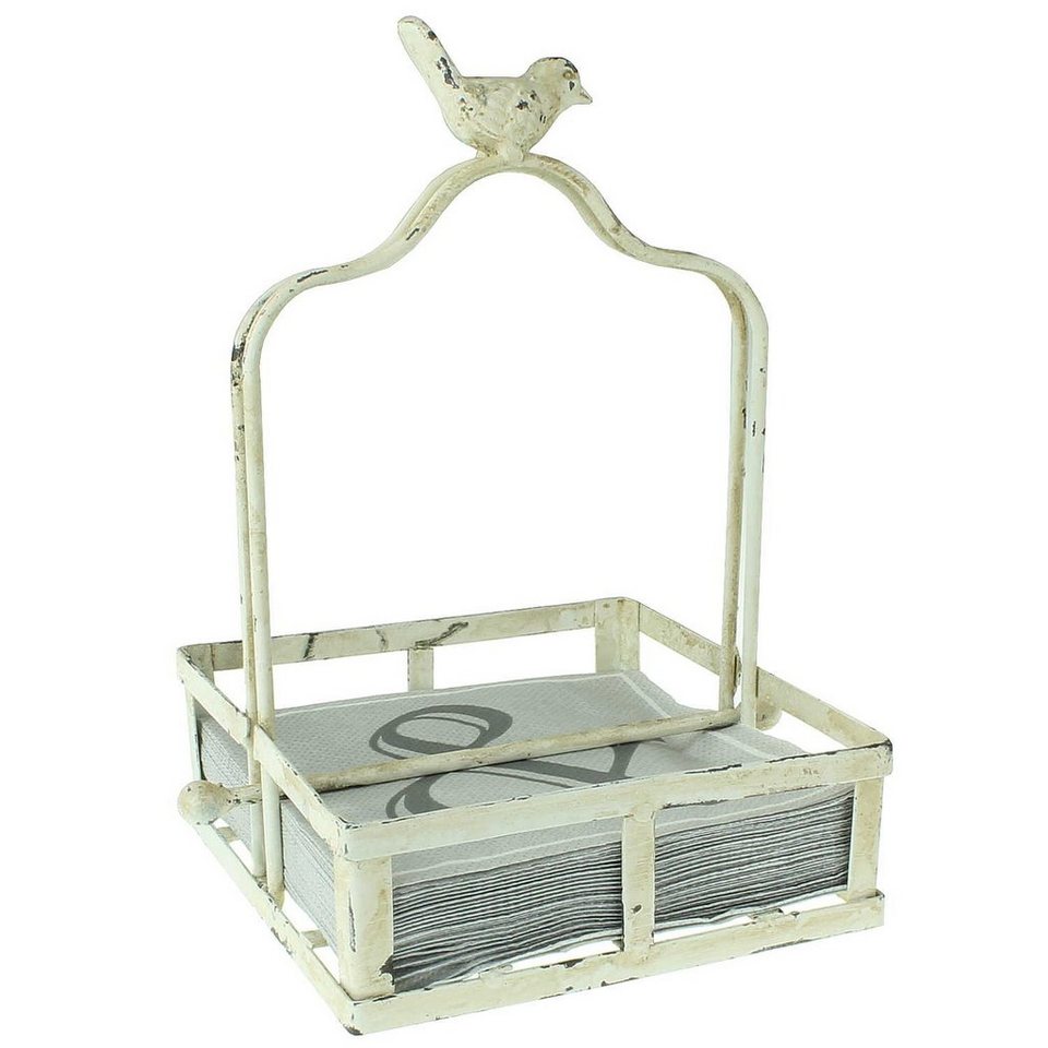Macosa Home Serviettenhalter Metall Servietten Ständer Vogel Antik