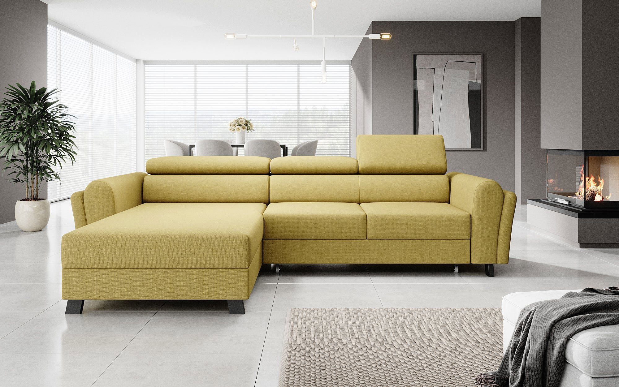 Luxusbetten24 Schlafsofa Designer Sofa Massimo, mit Stauraum und ...