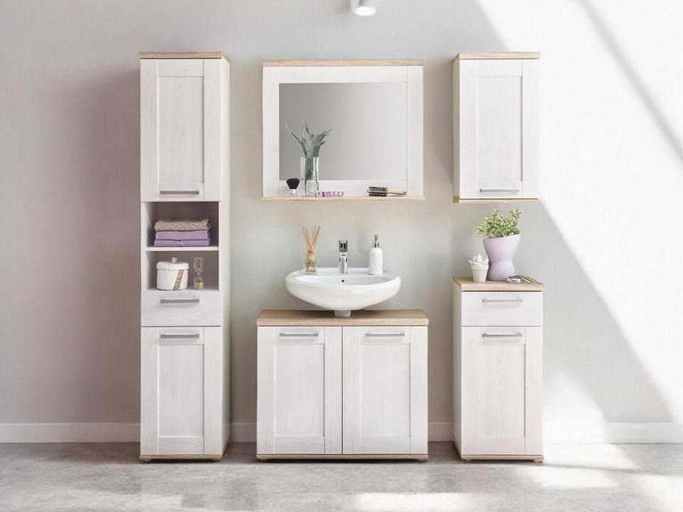 Moebel Dich Auf Badmöbel Set Elegance Set 1 Hochschrank Spiegel
