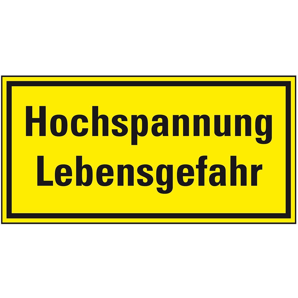 König Werbeanlagen Hinweisschild Hinweisschild Hochspannung Lebensgefahr, ASR, Kunststoff, 200x100mm