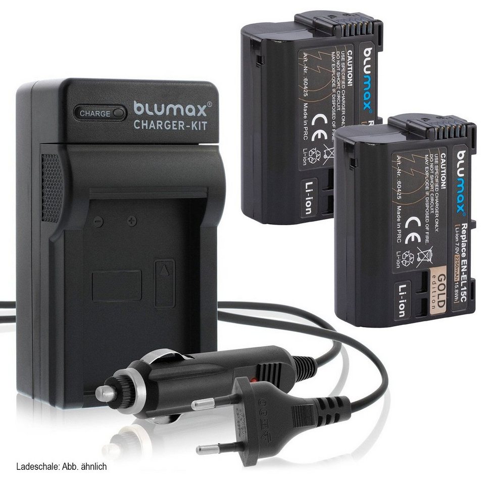 Blumax Set mit Lader für Nikon EN-EL15C A/B/C 2250 mAh Kamera-Ladegerät Blumax Set mit Lader für Nikon EN-EL15C A/B/C 2250 mAh Kamera-Ladegerät