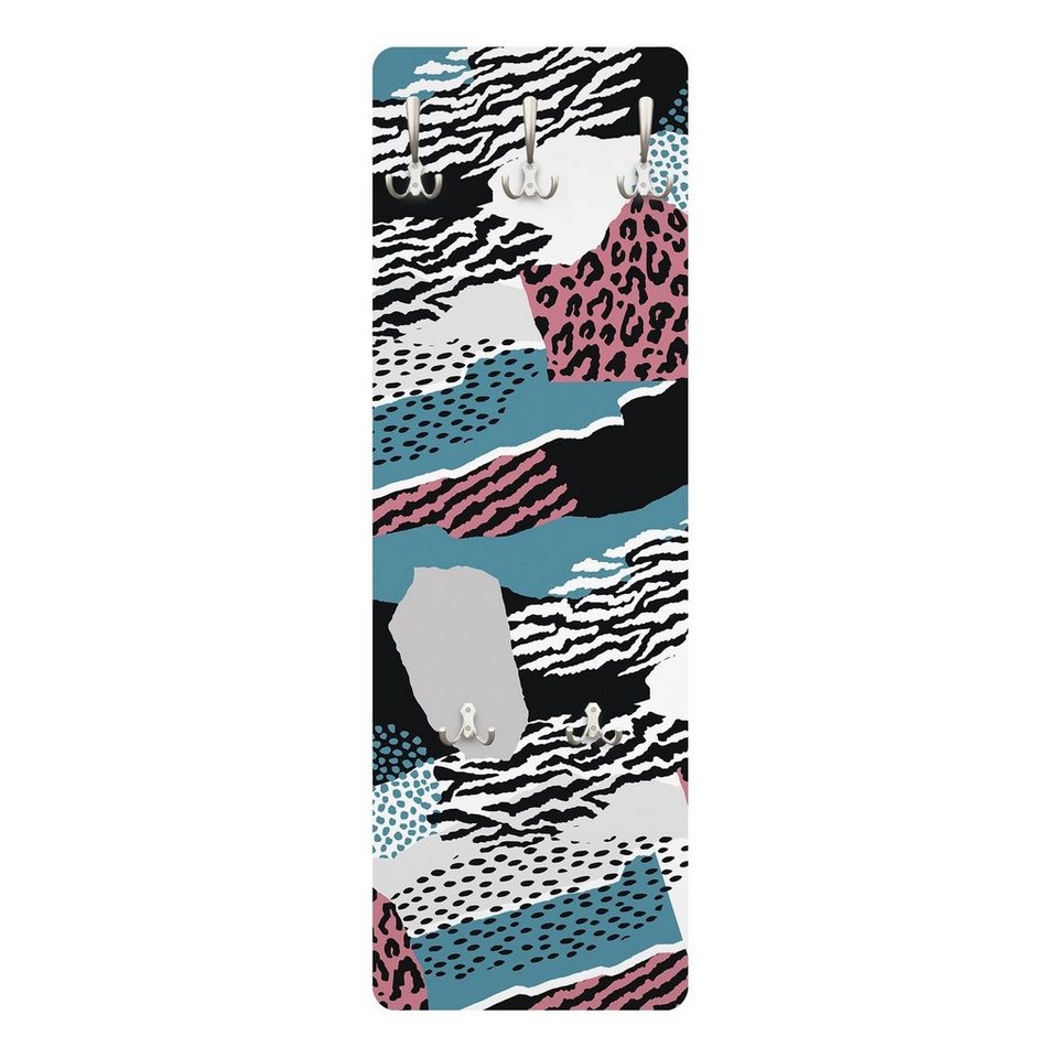 Bilderdepot24 Garderobenpaneel Grau Illustration Muster Tiere
