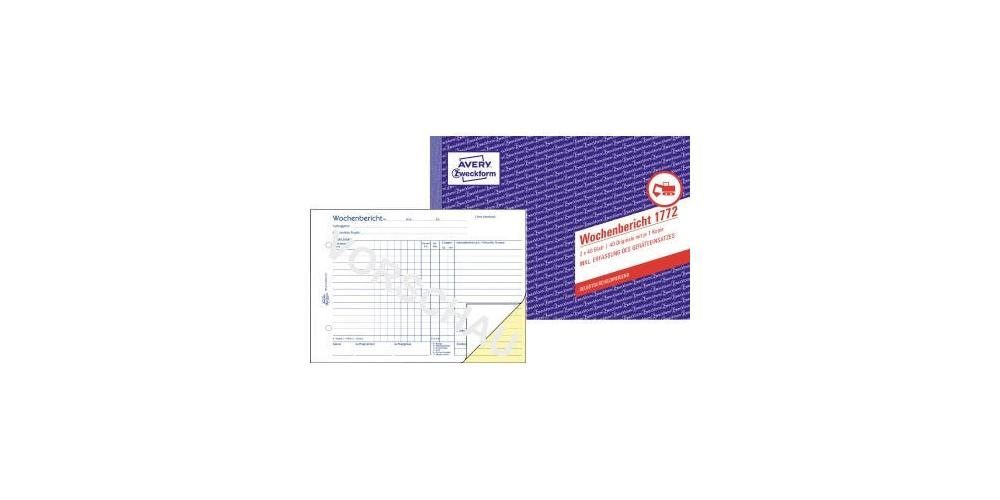 Avery Zweckform Formularblock Wochenbericht Formular Papierformat: DIN ...