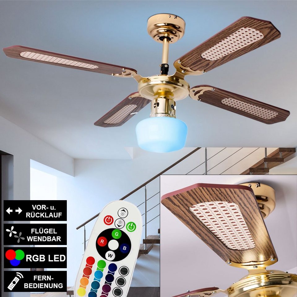 Etc Shop Deckenventilator Led Deckenventilator Inkl Rgb Farbwechsler