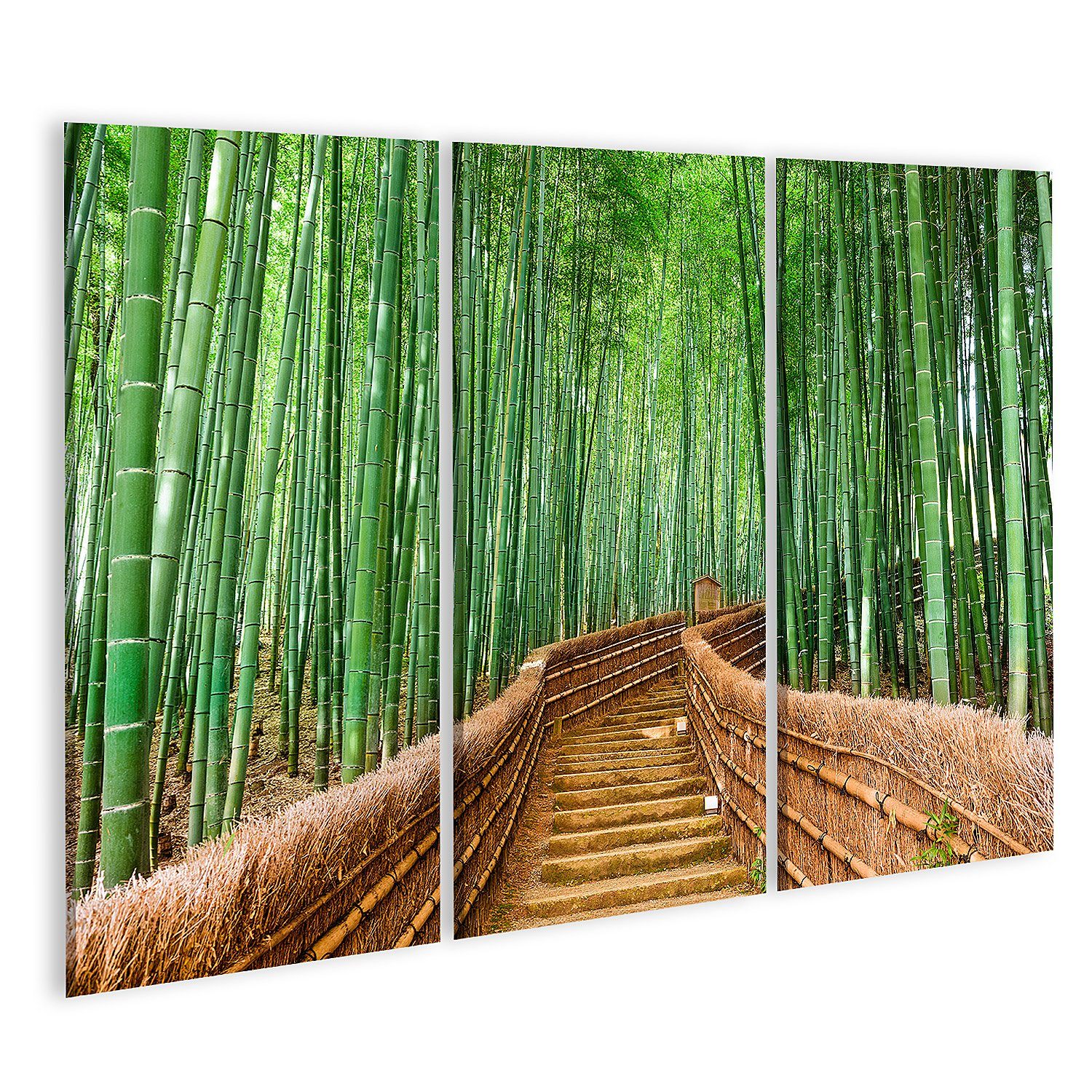 islandburner Leinwandbild Bild auf Leinwand Kyoto Japan Bambuswald Wandbild Leinwandbild Wand Bi