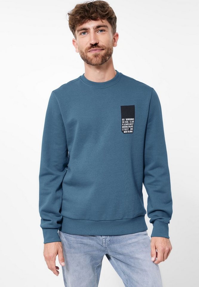 STREET ONE MEN Sweatshirt in Unifarbe, Rundhalsausschnitt STREET ONE MEN Sweatshirt in Unifarbe, Rundhalsausschnitt