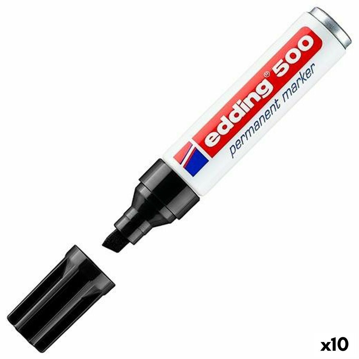 edding Permanentmarker, Dauermarker Edding 500 Schwarz (10 Stück)