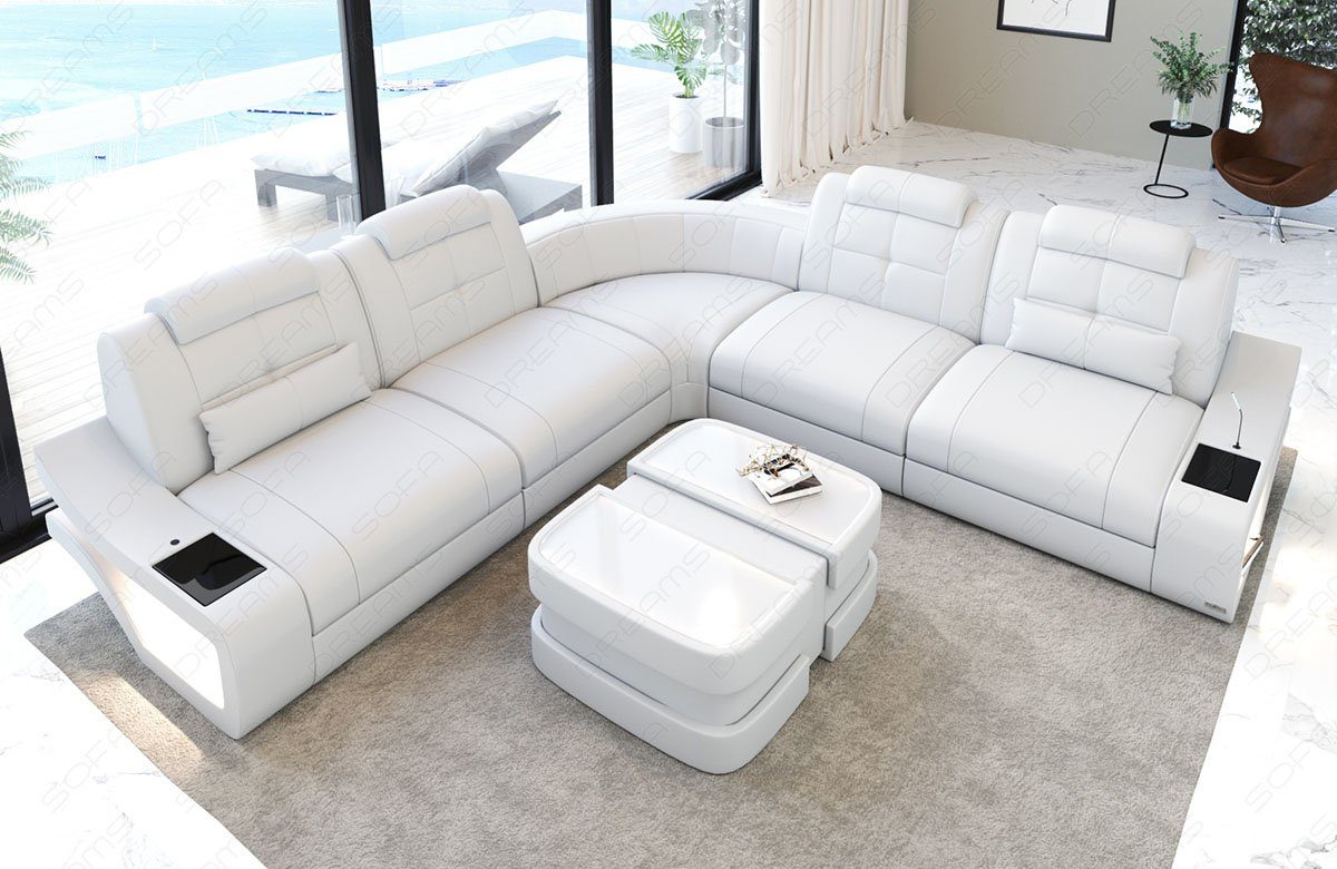 Sofa Dreams Ecksofa Ledercouch Sofa Leder Elena L Form lang Couch, L ...