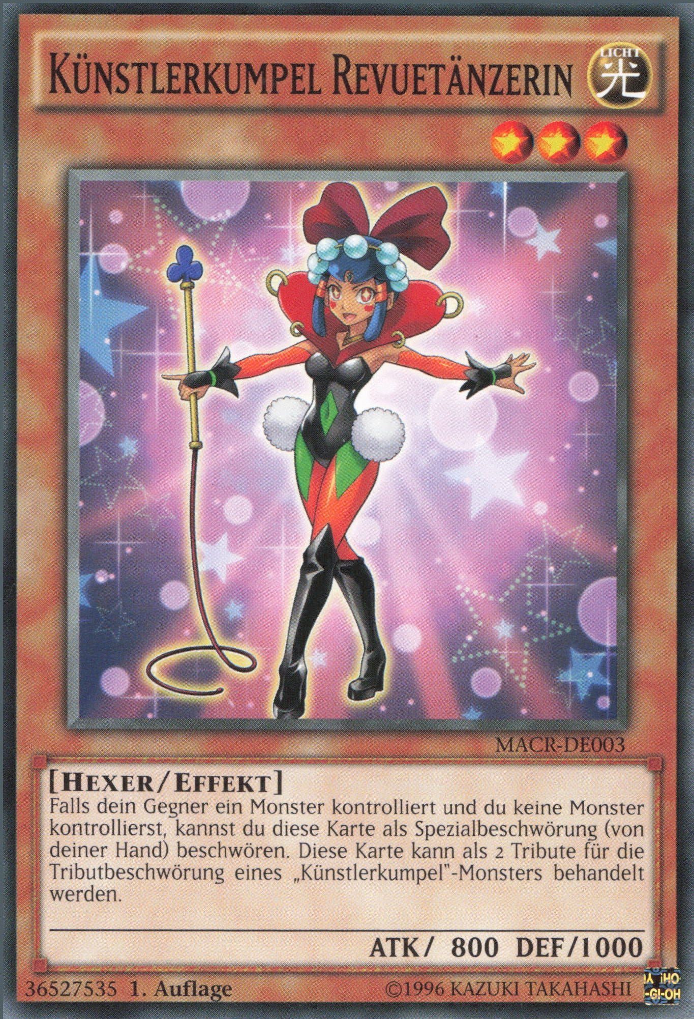 Recollectibles Sammelkarte Yugioh Karte Künstlerkumpel Revuetänzerin