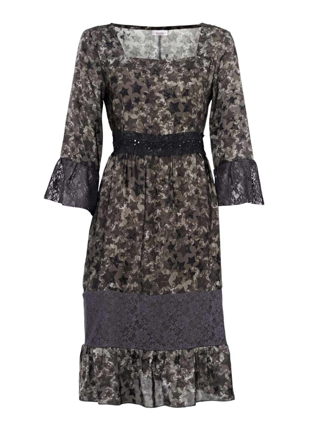 Heine Druckkleid Linea Tesini Damen Designer Druckkleid Bunt