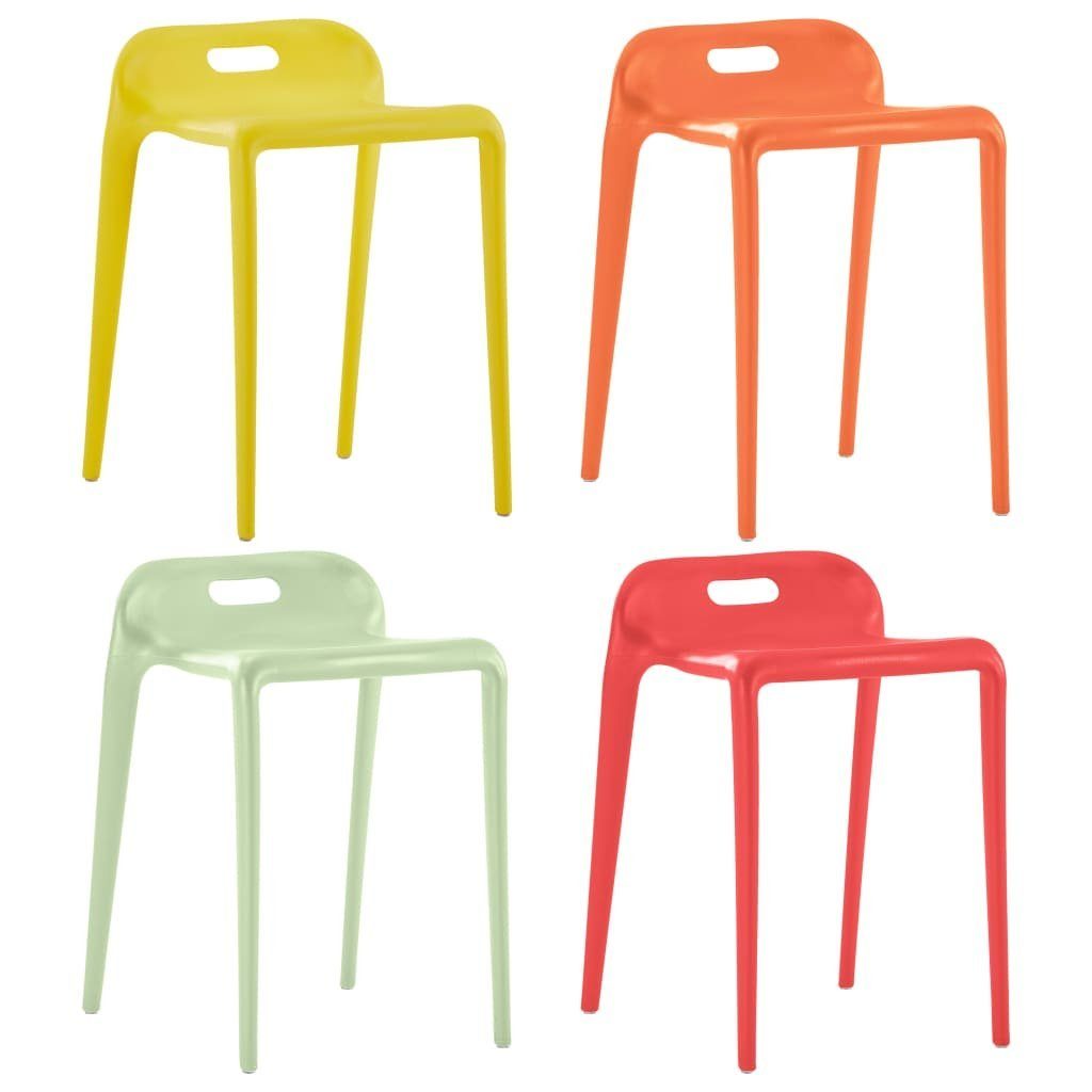 furnicato Barhocker Stapelbare Hocker 4 Stk. Mehrfarbig Kunststoff (4 St)