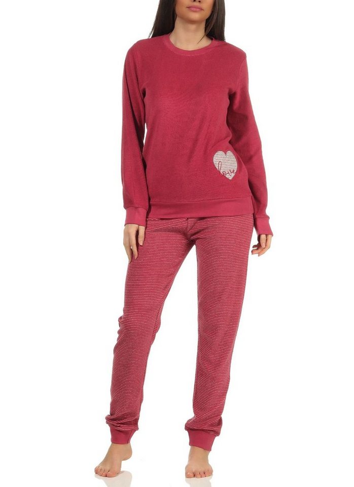 Normann Pyjama Mädchen Frottee Pyjama Langarm Mit Bündchen Hose