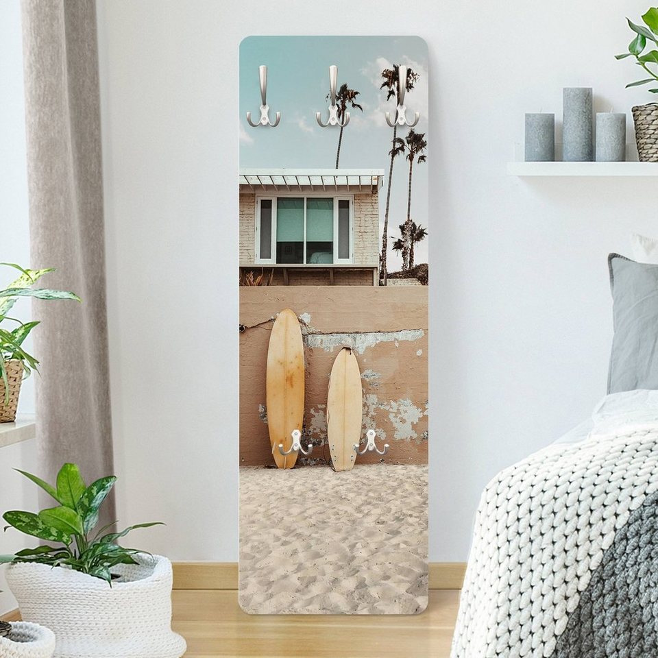 Bilderdepot24 Garderobenpaneel Beige Natur Sport Strand Meer Leb Deinen