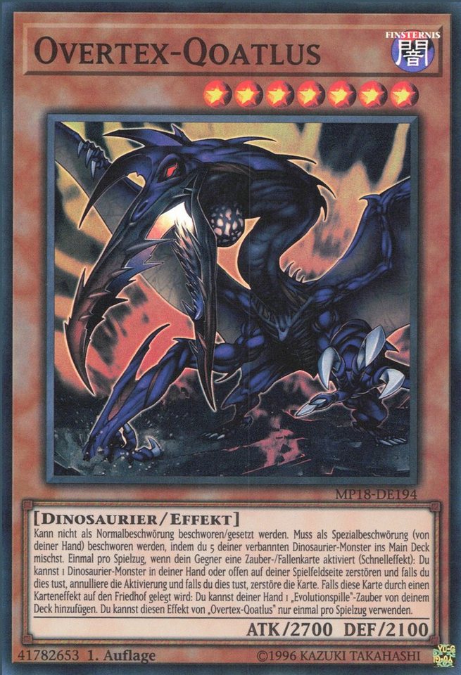 Recollectibles Sammelkarte Yugioh Overtex Qoatlus Yu Gi Oh Mp18 De194
