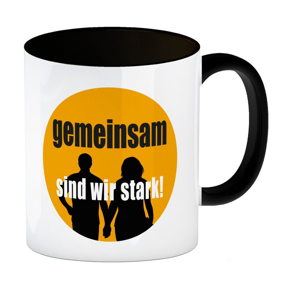 Speecheese Tasse Freundschaft And Liebe Kaffeebecher In Schwarz Mit