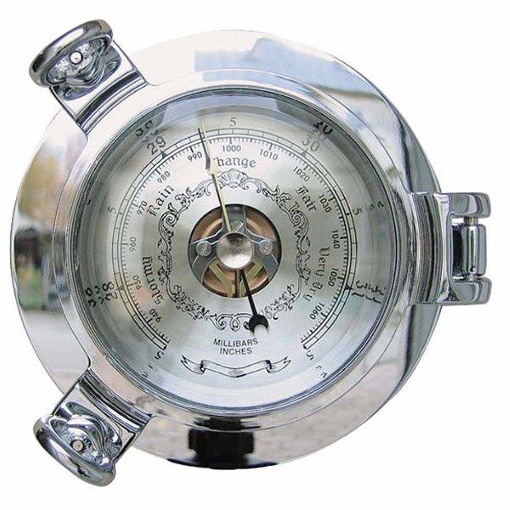 Linoows Dekoobjekt Barometer Im Bullauge Schiffsbarometer Vernickelt