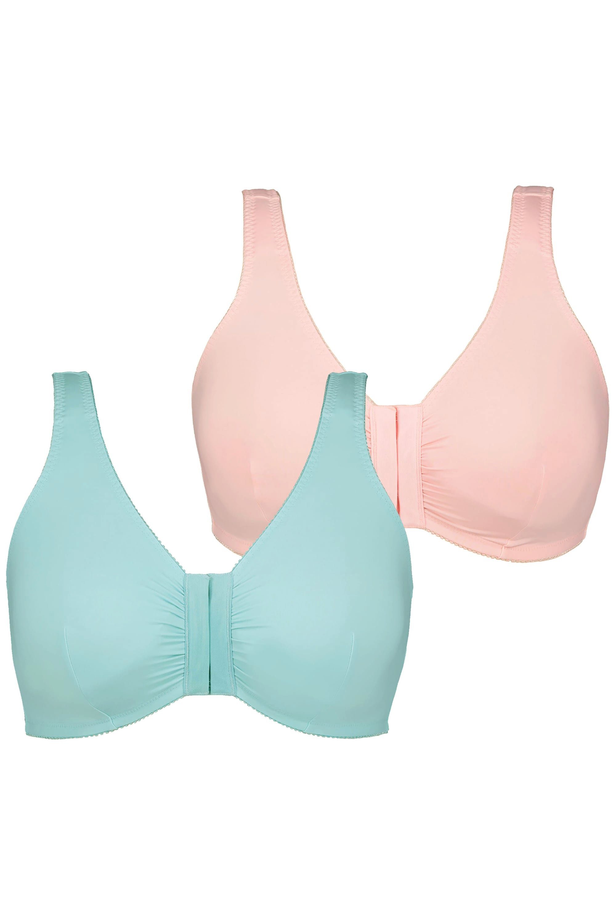 Ulla Popken Bügelloser BH Bustiers 2er-Pack uni Vorderverschluss Cup C/D