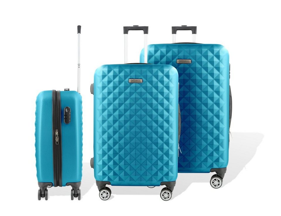 Hoffmanns Kofferset 3er Koffer Set Diamond Trolley Hartschale Abs