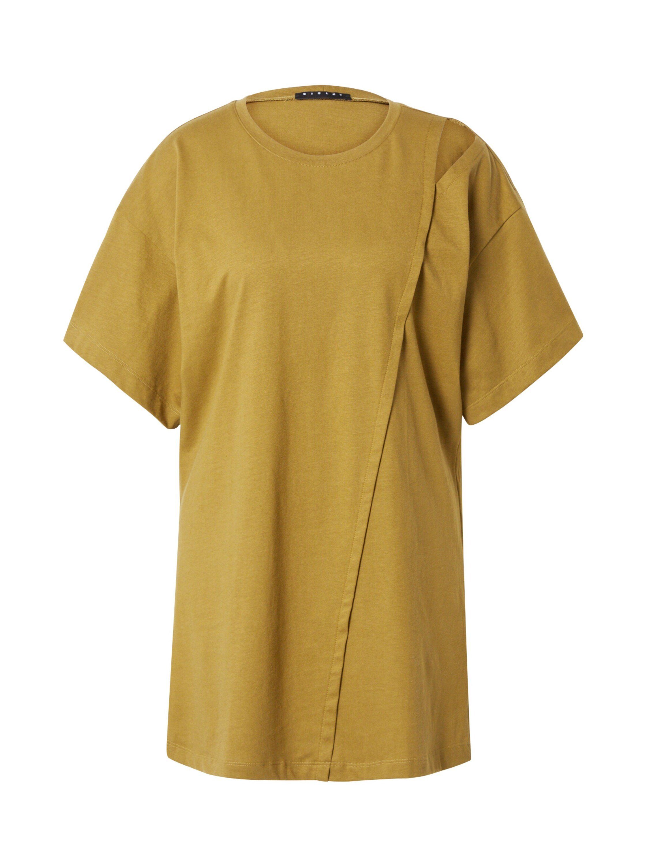 sisley T-Shirt (1-tlg) Cut-Outs, Abgesteppter Saum/Kante