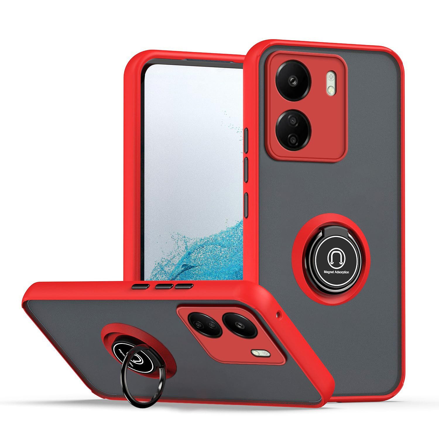 Wigento Handyhülle Für Xiaomi Redmi 13c Shadow Design Mit Ring Tpu Pc