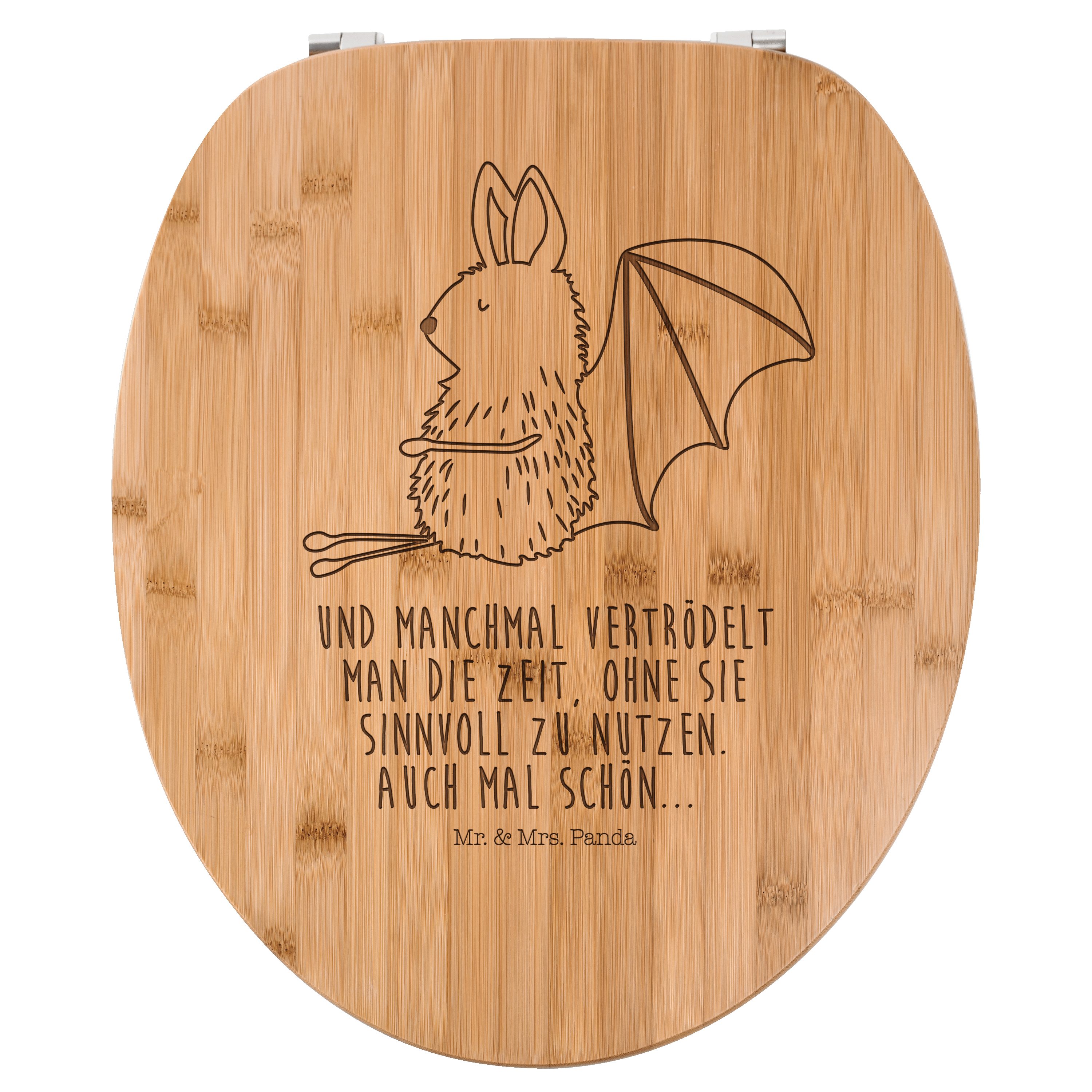 Mr. & Mrs. Panda WC-Sitz Fledermaus sitzend - Transparent - Geschenk, Klobrille, Toilette, lus ...