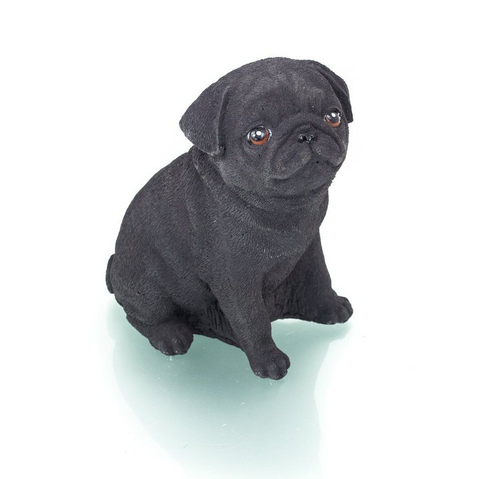 Antikas Gartenfigur Süße Mops Steinfigur Handbemalte Hundefigur
