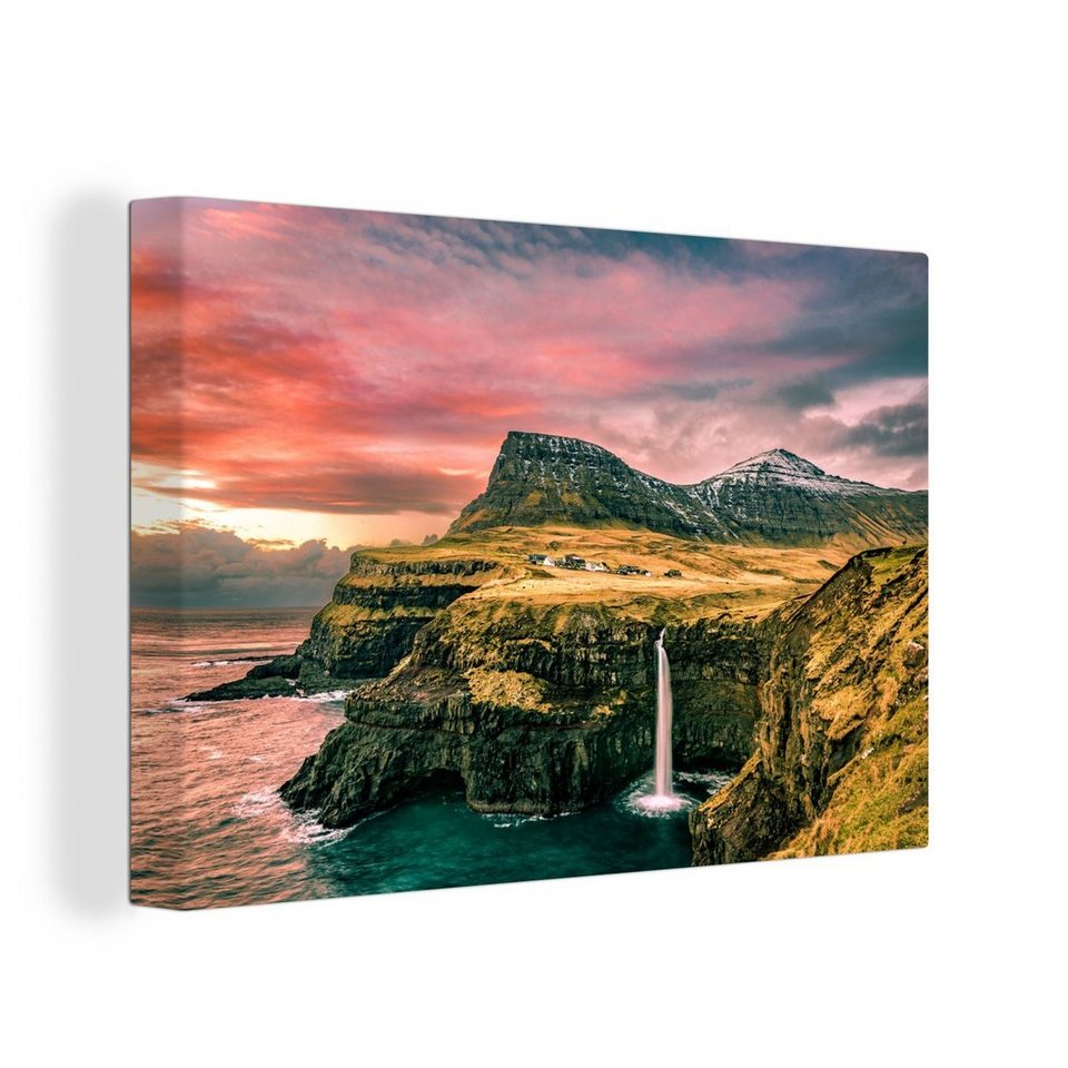 Onemillioncanvasses® Leinwandbild Wasserfall Bei Sonnenuntergang 1 St