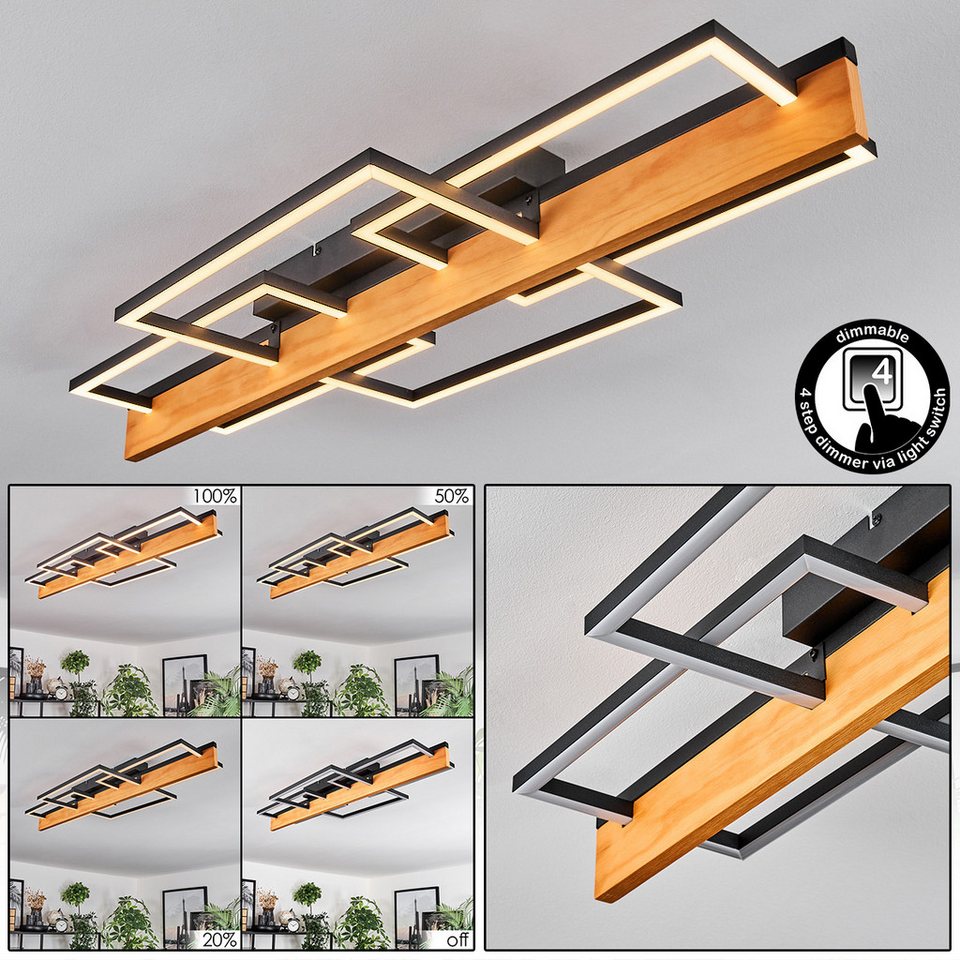 Hofstein Deckenleuchte Moderne Deckenlampe Aus Holzmetallkunststoff