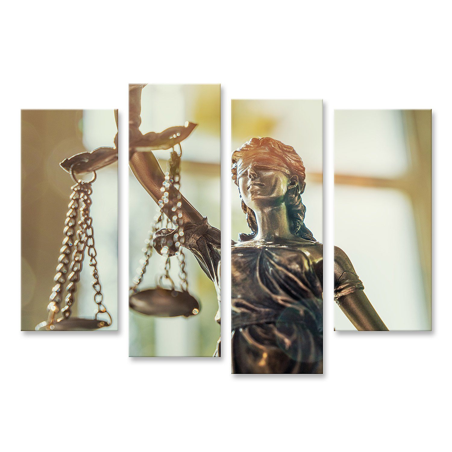 islandburner Leinwandbild »Bild auf Leinwand Die Statue der Gerechtigkeit Lady Justice oder ...